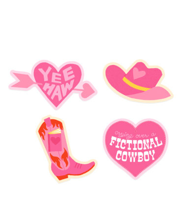 Fictional Cowboy Stickers - Sticker Set of 4 by Out of Print ...