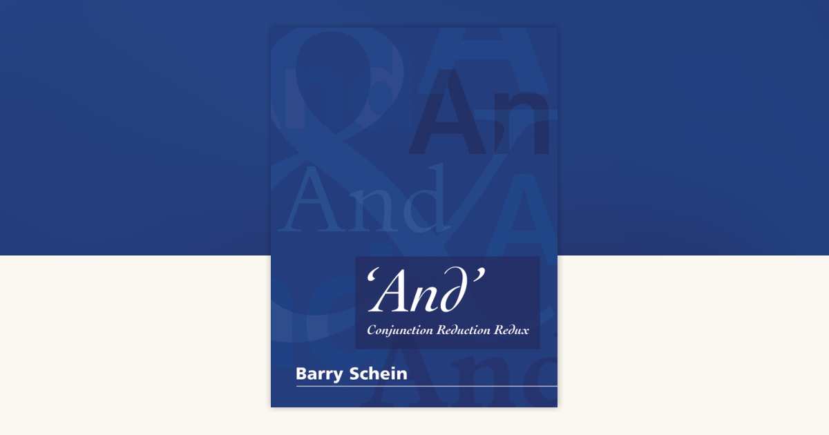 'And' by Barry Schein: 9780262035637 | PenguinRandomHouse.com: Books