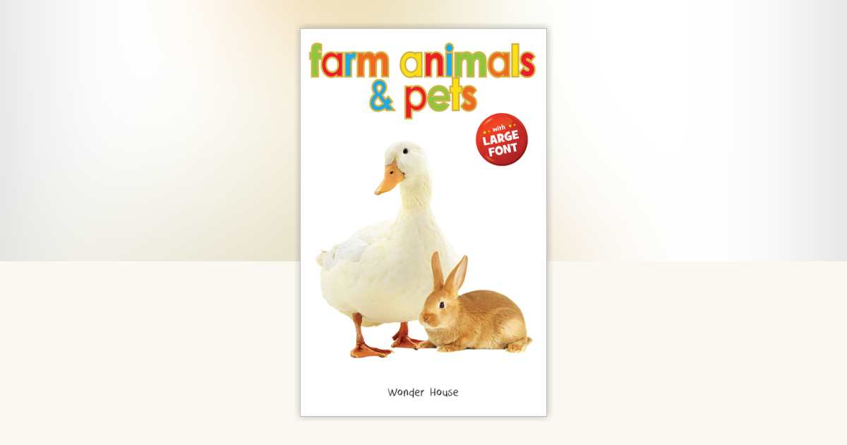 Farm Animals & Pets - Early Learning Board Book With Large Font : Big ...