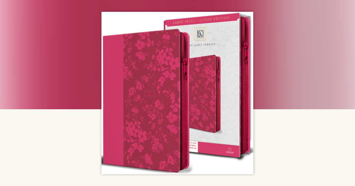 KJV Holy Bible, Large Print Handy Size, Fuchsia Premium Imitation ...